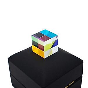 StayMax Dichroic X-Cube Prism RGB Dispersion Prism for Physics and Decoration with Storage Box