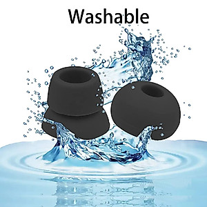 Earbud Tips Replacement for Powerbeats 1 2 3 Wireless Beats by Dre Headphones - Silicone Cover Compatible With Earbuds, 4 Pairs (Black)