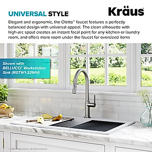 Kraus KPF-2820SFS Oletto Single Handle Pull-Down Kitchen Faucet, 17 Inch, Spot Free Stainless Steel