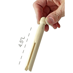 Home-X Peg Clothespins for Hanging Laundry, Decor, or Arts and Crafts (Pack of 24)