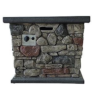 Christopher Knight Home Carson Outdoor Square Fire Pit - 40,000 BTU, Stone Finish