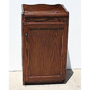Wood Wastebasket, Kitchen Organizer Storage, Trash Can. Coffee Oak Color