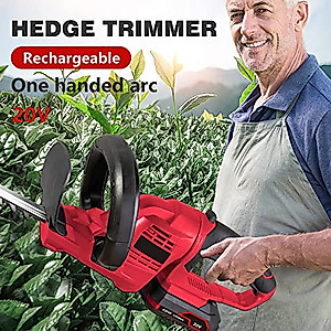 Cordless Hedge Trimmer, 20V Bush Trimmer 20-Inch Dual-Action Blades 5.5-lb Lightweight & Powerful Battery and Fast Charger