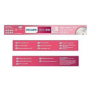 Philips DVD-RW 4.7GB Data/120 Min Video, 4X Speed Recording 10er Spindel