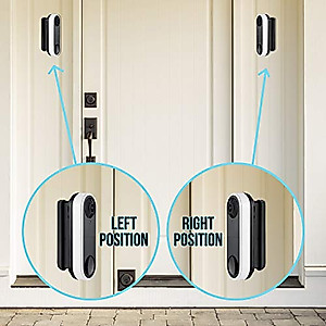 Wasserstein 30° to 55° Horizontal Wedge Wall Mount Compatible with Arlo Essential Wired Video Doorbell - Flexible Mounting Options (Black) (NOT Compatible with Essential Arlo Doorbell Wire-Free)