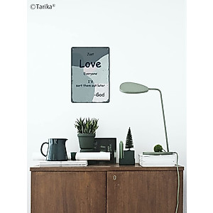 Just Love Everyone I'll Sort Them Out Later God 8X12 Inch Retro Look Tin Decoration Painting Sign for Home Kitchen Bathroom Farm Garden Garage Inspirational Quotes Wall Decor