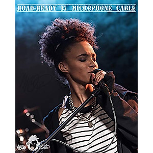 Mophead 15-Foot Balanced XLR Microphone Cable - 3-Pin XLR Male to XLR Female Pro Grade Double Insulated Tweed Braided (Blue and Black)