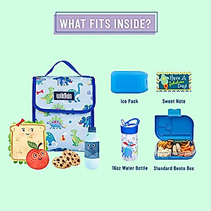 Wildkin 15 Inch Kids Backpack Bundle with Lunch Bag (Dinosaur Land)