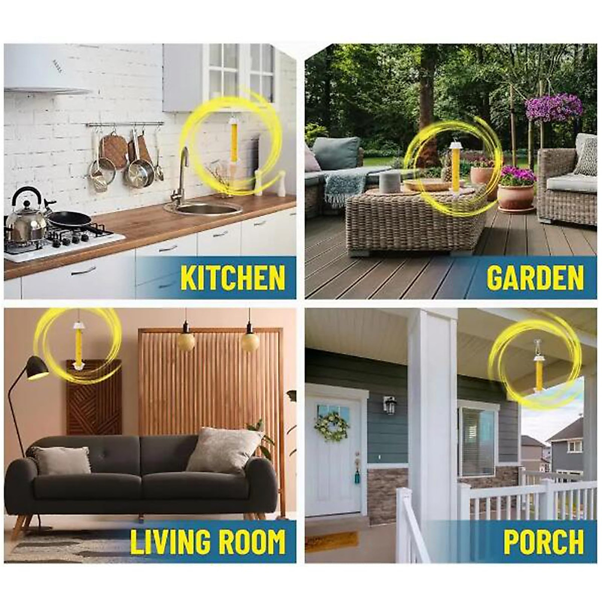 Fly Stick Sticky Fly Traps for Indoors and Outdoor Wasp Traps - Effective Pest Control 4 Pack