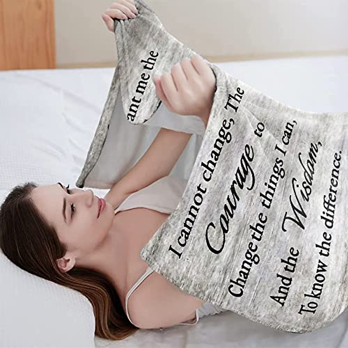 BOOPBEEP Healing Throw Blanket with Inspirational Thoughts and Prayers- Religious Soft Throw Blanket Inspirational Blankets and Throws 50x60 Inch Throw Blankets Perfect Caring Gift for Men & Women