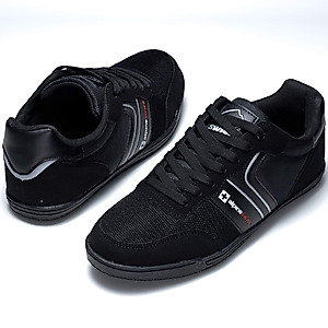 Alpine Swiss Liam Mens Fashion Sneakers Suede Trim Low Top Lace Up Tennis Shoes BLK 12 M US