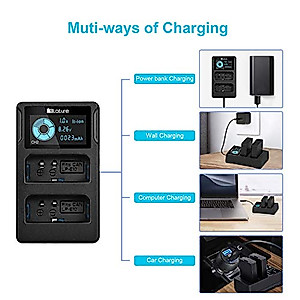 Canon LP-E10 Battery, 2 Pack Replacement Batteries with Camera Battery Charger Set for Canon EOS Rebel T7, T3, T5, T6, Kiss X50, Kiss X70, EOS 1100D, EOS 1200D, EOS 1300D, EOS 2000D Digital Camera