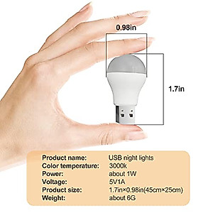 GALLIA USB Lights, Led Night Lights, Plug in Night Light, Compact, Beal for Bedroom, Kitchen, Hallway, Bathroom, Stairs, Nursery(4 Warm White Light)