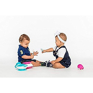 Baby Suction Bowl with Lid Snap-in Fork & Spoon - BPA Free First Stage Self Feeding Utensils - by Primo Passi |Yellow|