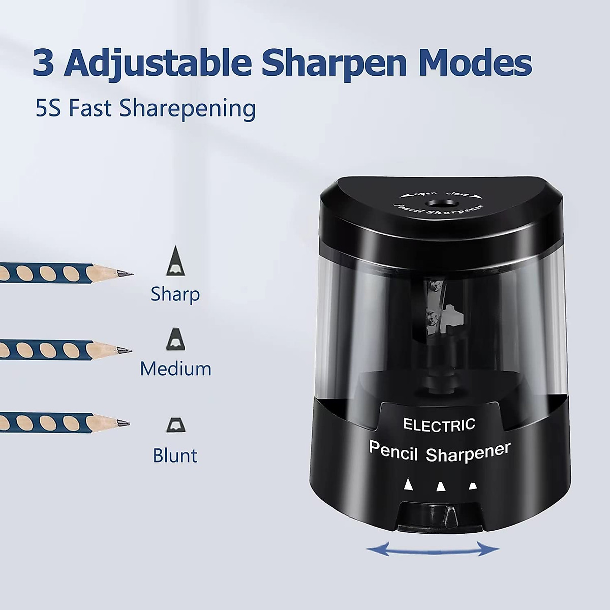 Electric Pencil Sharpener, Battery ( Not Included) USB Powered Small Portable for NO.2 and Colored Pencils, Automatic and Durable for Classroom, Home, Office, 3 Different Sharpness Options