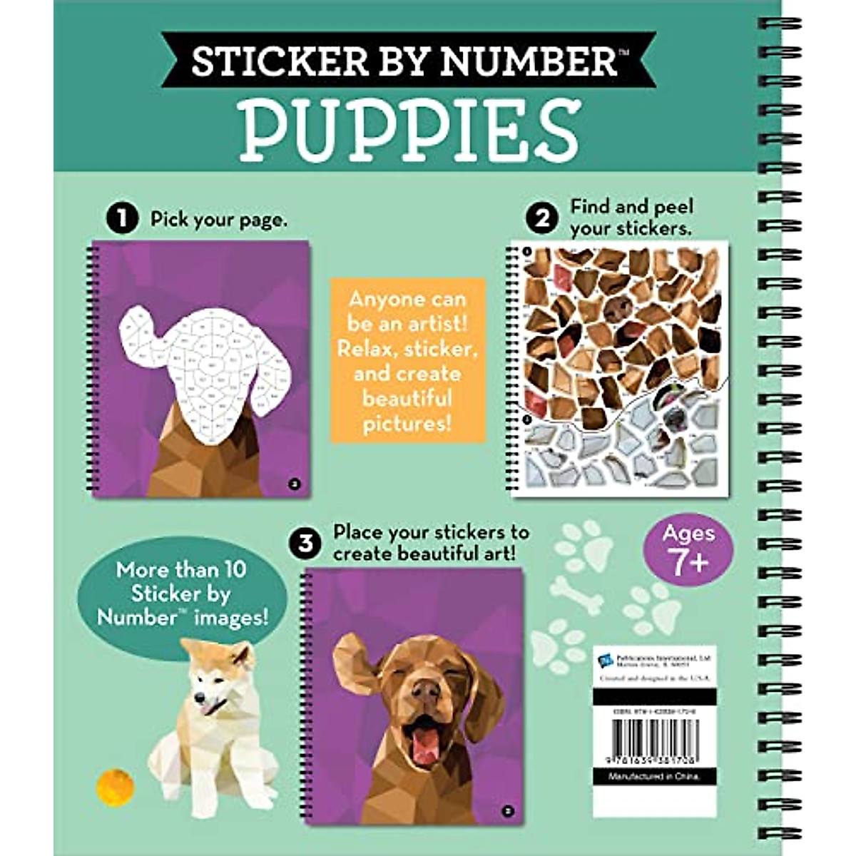 Brain Games - Sticker by Number: Puppies