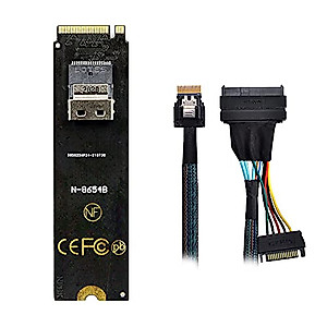 xiwai NGFF M-Key NVME to SFF-8654 Slimline SAS Card Adapter and U.2 U2 SFF-8639 NVME PCIe SSD Cable for Mainboard SSD
