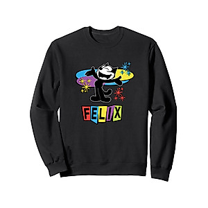 Felix Cat Comics Retro Futurist TV in Joyful Happy Design Sweatshirt