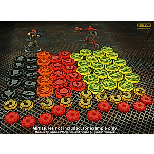 LITKO Hive City Combat Token Set Compatible with Warhammer 40,000 Necromunda: Underhive (65)