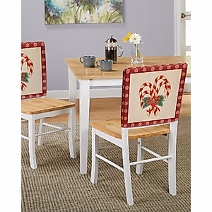 Christmas Candy Cane Chair Back Cover, Dining Chair Protector Covers, Bowknot Red Board Vintage Chair Covers Removable Chair Slipcovers for Weeding Banquet Party 19"x18", 4 Pack