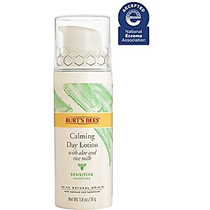Burt's Bees Sensitive Solutions Calming Day Lotion with Aloe and Rice Milk, 98.8% Natural Origin, 1.8 Fluid Ounces