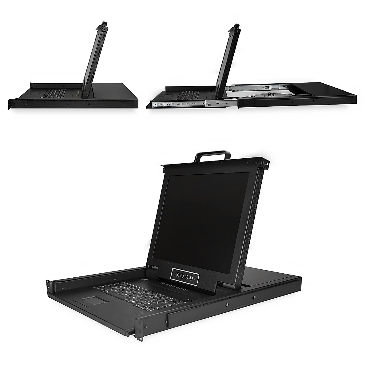 StarTech.com 8 Port Rackmount KVM Console w/ 6ft Cables - Integrated KVM Switch w/ 17" LCD Monitor - Fully Featured 1U LCD KVM Drawer- OSD KVM - Durable 50,000 MTBF - USB + VGA Support (RKCONS1708K)