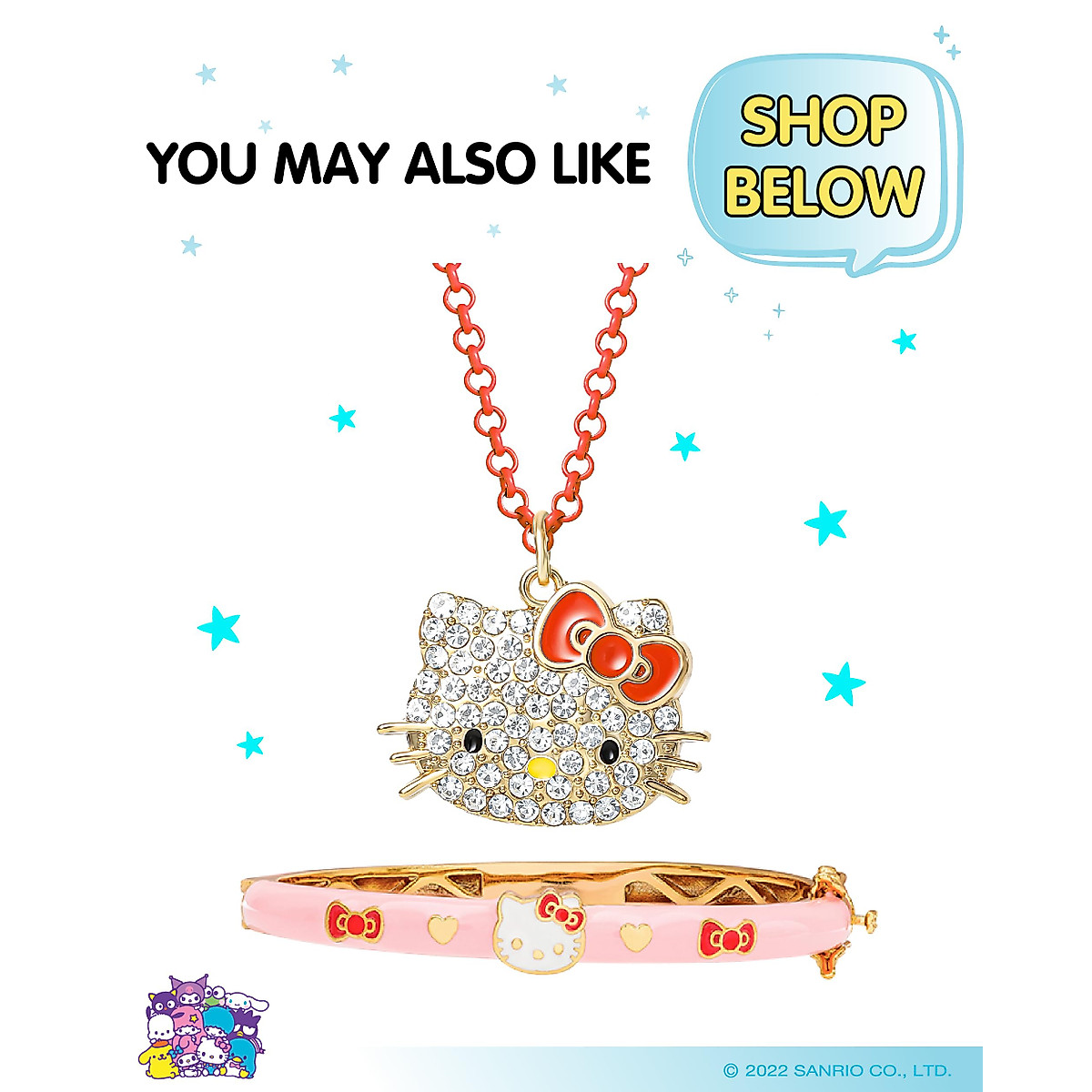 Sanrio Girls Hello Kitty Stud Earrings Pack of 12 Pairs - Official License Hello Kitty and Friends Earrings for Daily Wear