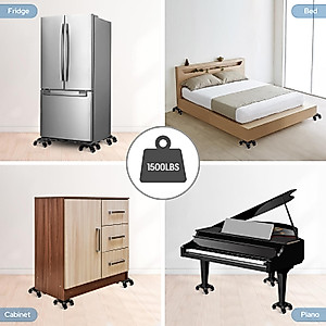 KEDSUM Furniture Dolly with Baffle, 1500LBS Thickened Steel Panel Furniture Movers with 4 Wheels Dollies, 360° Rotation Furniture Lifter Tool Set, Heavy Duty Dolly for Moving Refrigerator, Sofa, Piano