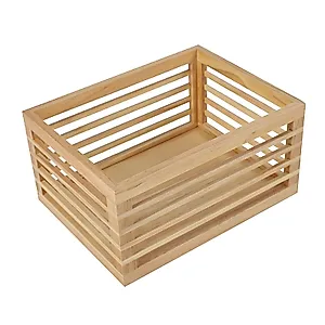 TOOL1SHOoo Bamboo Storage Organizer Bin For Kitchen Pantry Bathroom Slotted Cabinet Shelf 6 Pack Natural Bamboo Storage Organizer Bin For Kitchen, Pantry, Bathroom