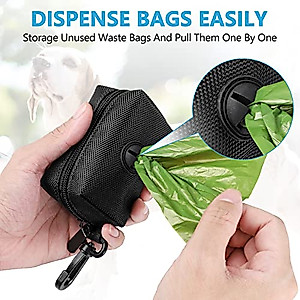 2 Pack Dog Poop Bag Holder for Leash Attachment - Waste Bag Dispenser for Leash - Fits Any Dog Leash - Portable Set with Hand Free Holder Metal Carrier (Each Bag Includes 1 Holder), 2 Pack Set