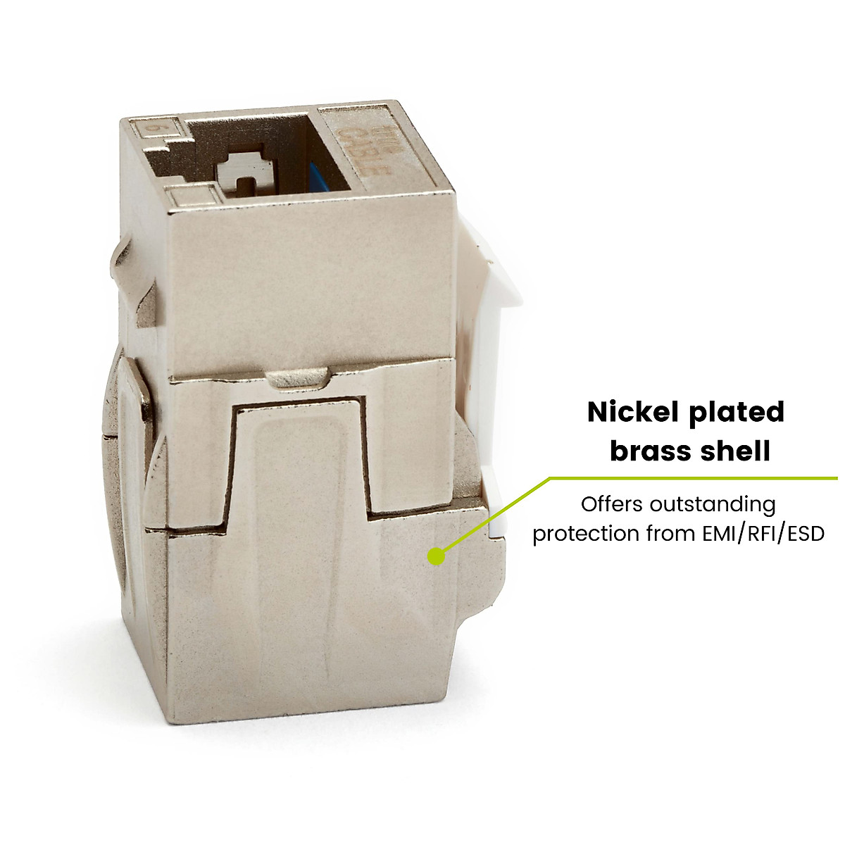 trueCABLE Shielded Cat6 Keystone Jack Coupler, PoE++ (4PPoE), UL Listed, ETL Verified, ANSI/TIA 568-2.D Cat 6 Performance Compliant, Female to Female RJ45 Couplers, 12 Pack