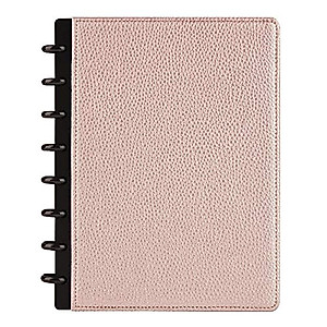 TUL® Discbound Notebook, Elements Collection, Junior Size, Narrow Ruled, 60 Sheets, Rose Gold/Pebbled