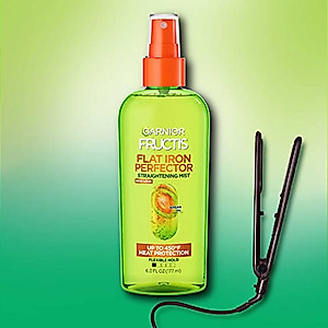 Garnier Fructis Style Flat Iron Perfector Straightening Mist for Heat Protection, Argan Oil, 6.0 Fl Oz, 3 Count (Packaging May Vary)