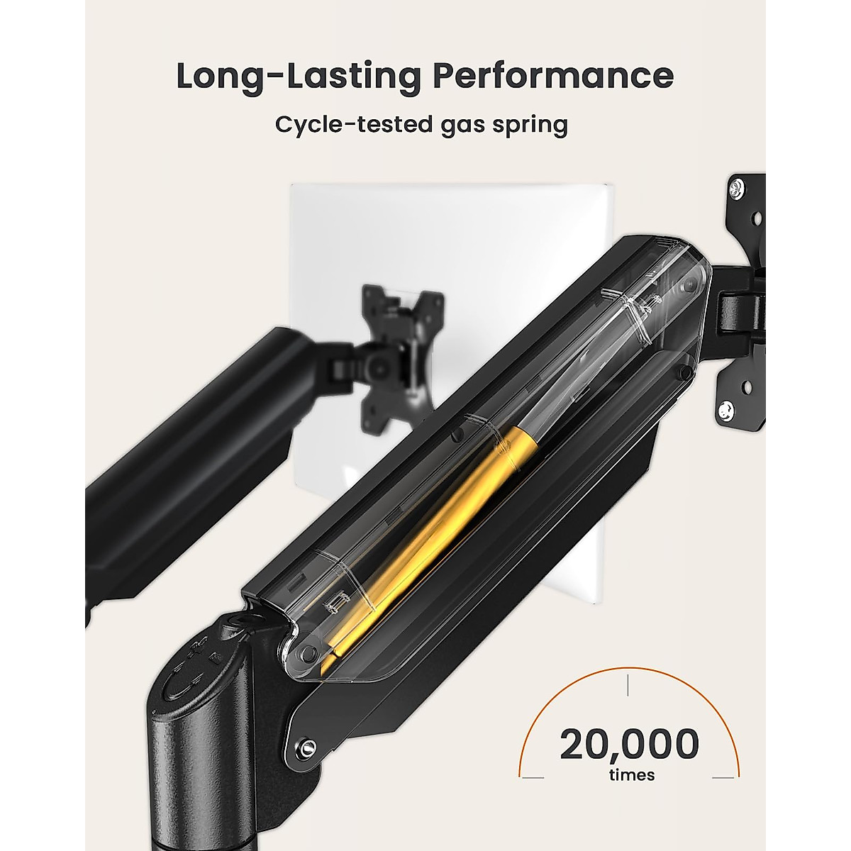 ErGear Dual Monitor Stand up to 32 inches Screen, Load-Bearing Max 22 lbs Each Arm, Adjustable Dual Monitor Mount, Sturdy Steel vesa Monitor Mount with Stable VESA 75x75 100x100mm