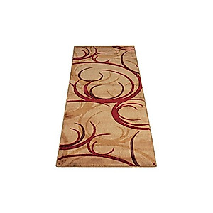 Nourison Somerset Abstract Beige 2' x 5'9" Area-Rug, Easy-Cleaning, Non Shedding, Bed Room, Living Room, Dining Room, Kitchen (2x6)