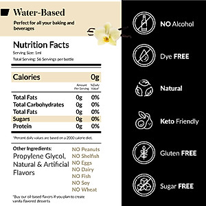 Dolce Flav Vanilla Extract 2 oz – Kosher, Sugar-Free, Concentrated Vanilla Flavoring for Baking, Cookies & Desserts, Includes Measured Dropper