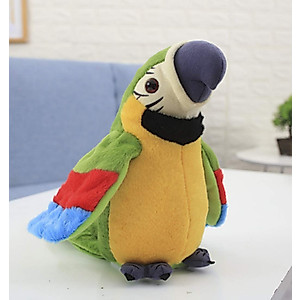Talking Parrot Speaking Parrot Record Repeats Toy Talking Stuffed Animal Waving Wings Interactive Plush Toy Kid Birthday Gift