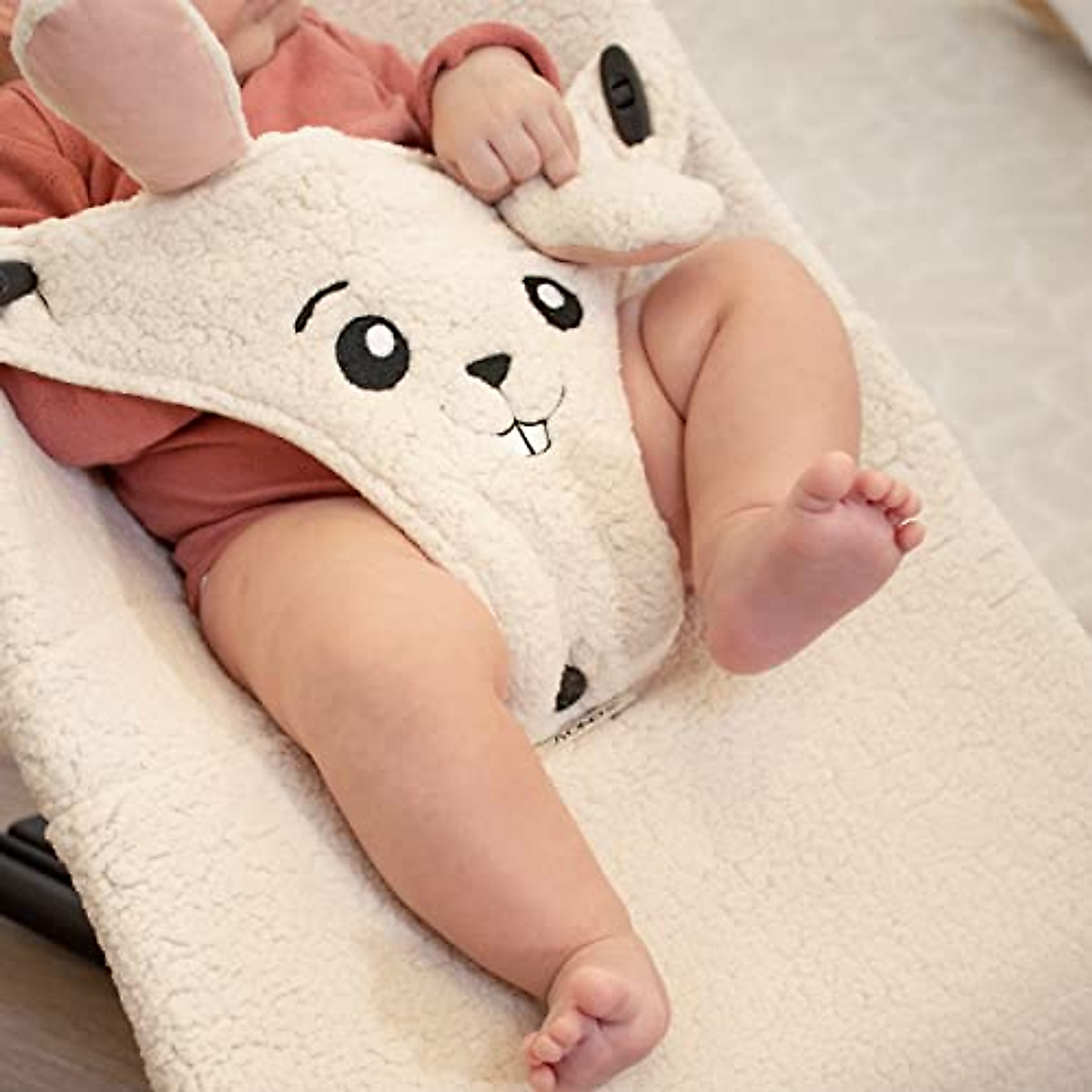 JANABEBE Cover - Liner Compatible with Baby Bouncer Babybjorn Soft, Balance, Bliss and Mini (Fleece, Rabbit)
