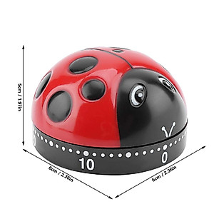 Cute Ladybug Kitchen Timer, 60 Minutes Mechanical Wind-Up Kitchen Cooking Timer, No Battery Needed Suitable for Kitchen Cooking Baking Housework Labs Timing (2.36 * 2.36 * 1.97in)