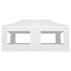 Professional Folding Party Tent with Walls Aluminum,Fruit Stand Gazebo,Deck Gazebo,Camping Gazebo,Hardtop Gazebo,Featuring a Folding Design,for Barbeque, Patio,Garden Party,Markets,19.7'x9.8' White