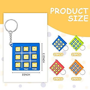 Hicarer Valentines Tic Tac Toe Keychain for Kids Ages 8-12 Party Favors Plastic Keyholders Game for Goodie Bags Mini Backpack Birthday Party(Red, Blue, Orange, Green,32 Pcs)