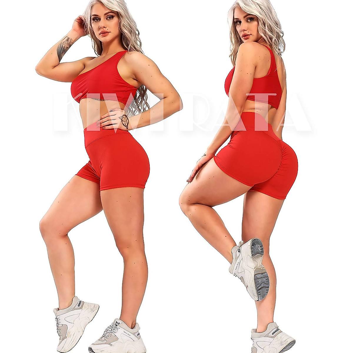 KIWI RATA Booty Shorts for Women High Waisted Yoga Shorts Sexy Butt Lift Spandex Workout Leggings