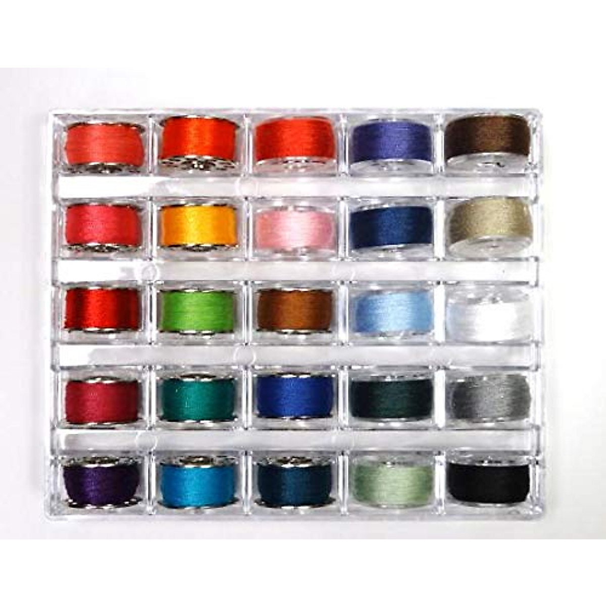 Dritz Box with Foam Insert Bobbin Set, 25, Assorted