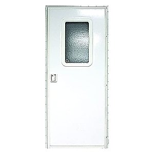 Lippert Components Right Hinge RV Entry Door with Screen Door, 30" x 72", Square, Felt Seal - V000149585