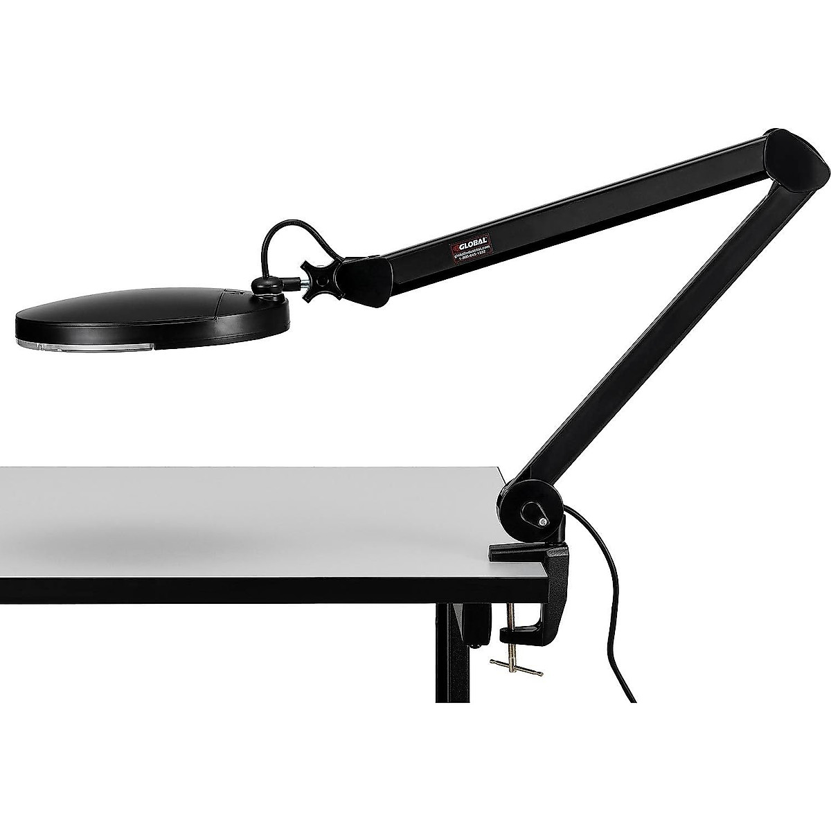 Global Industrial LED Magnifying Lamp, 3 Diopter, Black