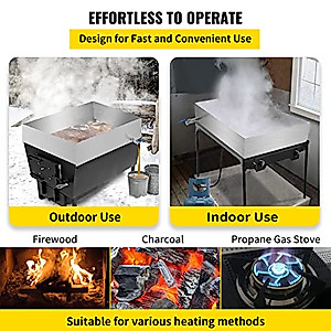 VBENLEM Maple Syrup Evaporator Pan 24x18x6 Inch Stainless Steel Maple Syrup Boiling Pan for Boiling Maple Syrup