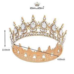 Gold Tiaras and Crowns for Women Rhinestone Wedding Crowns Princess Queen Crown for Girls Crystal Hair Accessories for Bridal Birthday Party Prom Halloween Cos-play Costume Christmas
