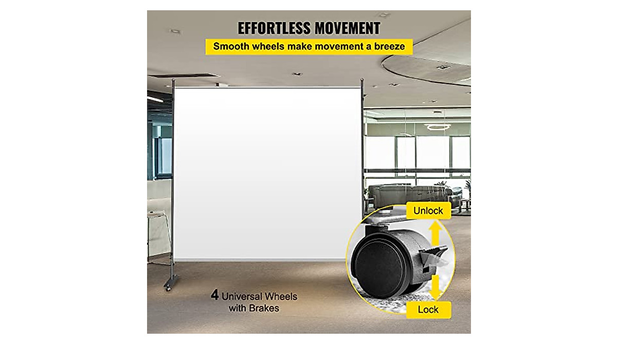 VEVOR Room Divider 6ft – Flexible Privacy Screen for Office & Home