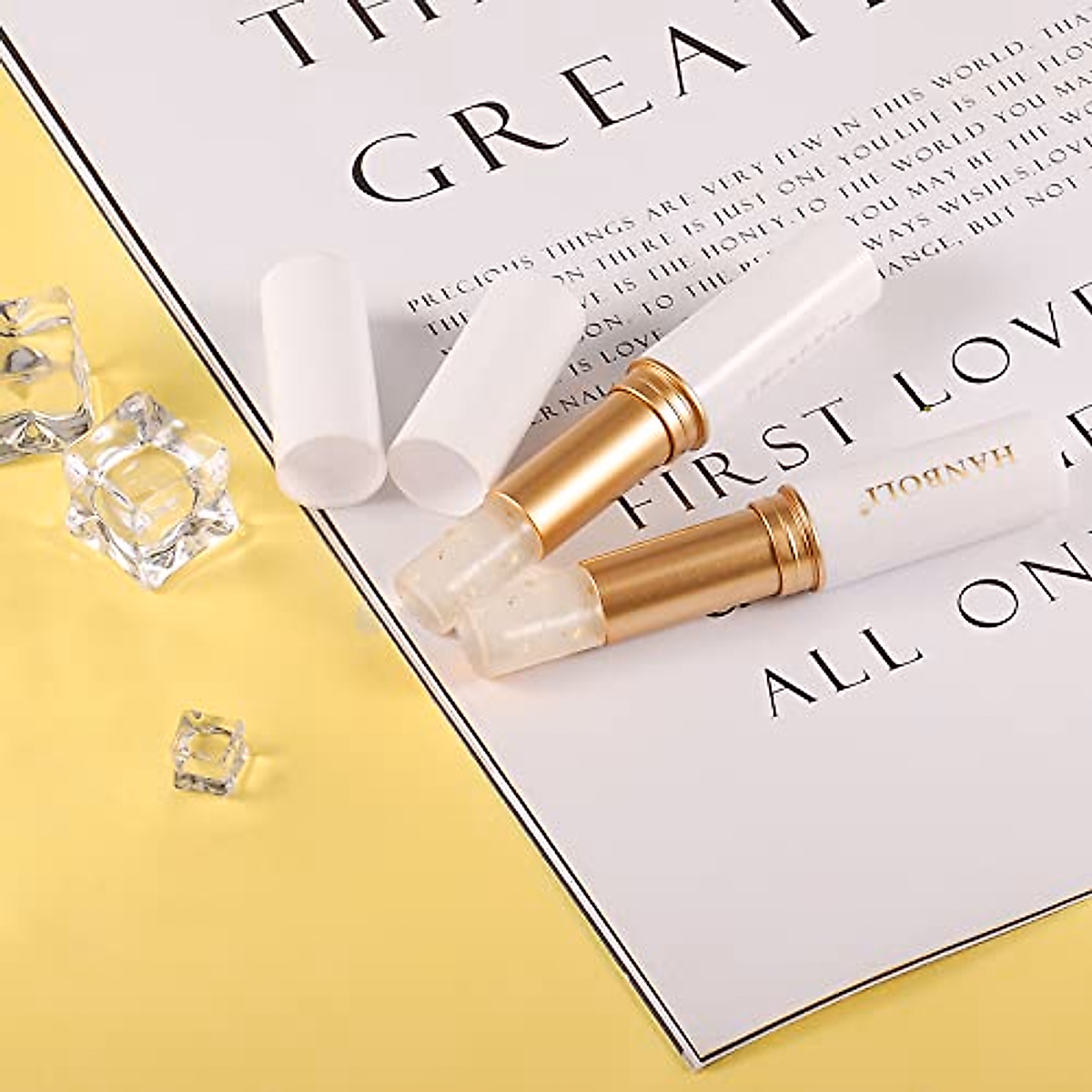 BINGBRUSH 2Pcs Gold Foil Temperature Change Lipstick Waterproof Moisturizing Lip Balm Jelly Crystal Discoloration