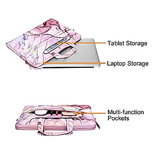 MOSISO Laptop Shoulder Bag Compatible with MacBook Air/Pro, 13-13.3 inch Notebook, Polyester Briefcase with Belt, Pink, 13.3 inch, Unisex-Adults, Crossbody, Business